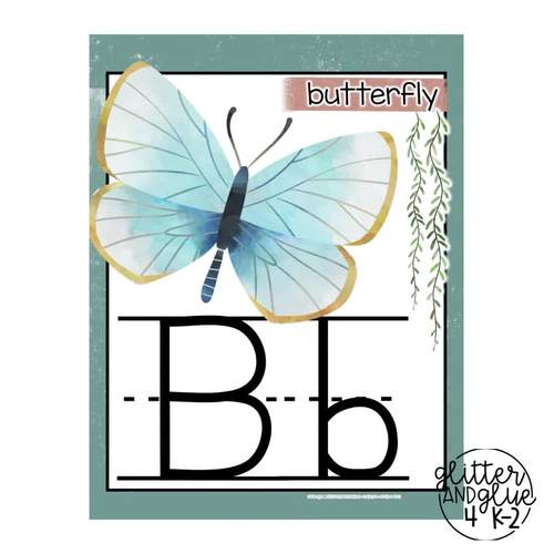 Boho Alphabet Posters - Pastel Colors - Boho Classroom - Print Font ...