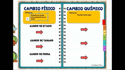 Cambios Físicos y Químicos Libreta Interactiva by Latinflower Lessons