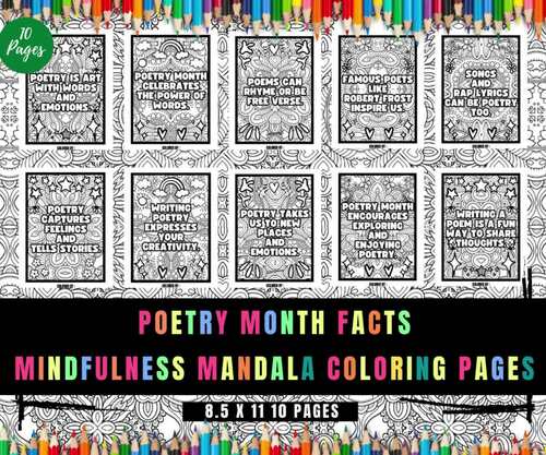 Poetry Month Facts, Door Decorations Saying, Printable Coloring Pages ...