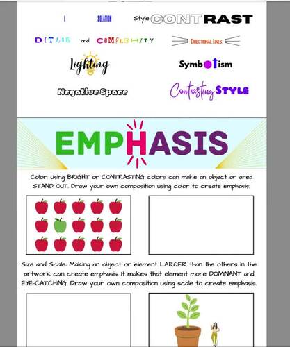 Emphasis Art Lesson by Natalie Smith Art | TPT