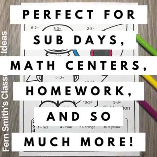 Color By Number Addition and Subtraction Careers - Community Helpers Bundle