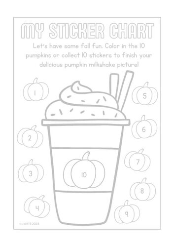 Fall & Autumn Sticker Charts Printable Worksheets for Behavior and Goal ...