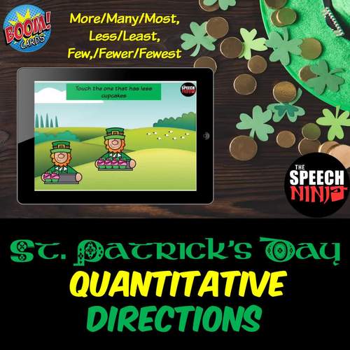 St. Patrick's Day Quantitative Directions Boom Cards by The Speech Ninja