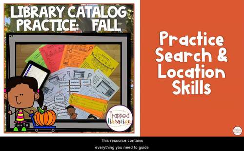 Library Catalog Practice for Fall Library Lessons and Library Skills ...
