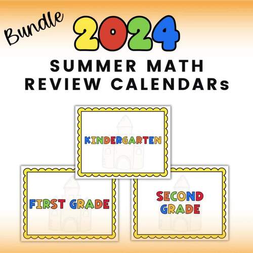 BUNDLE Summer Math Review Calendars | Daily Spiral Review Practice ...