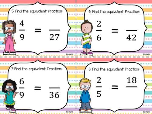 Equivalent Fractions Task Cards | Digital & Print by Joyful 4th | TPT