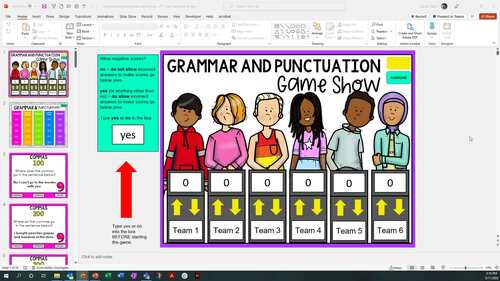 Grammar and Punctuation Jeopardy-Style Review Game Show #UEPrivate1