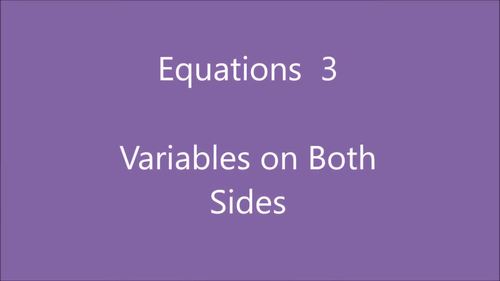Solving Equations with Variables on Both Sides (video) | TpT