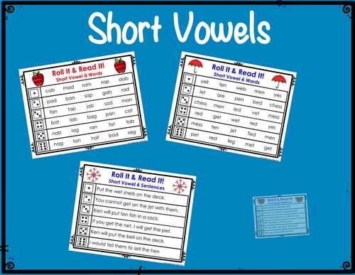 Phonics Set 1: Roll It! Read It! Words & Sentences Game Cards | TPT