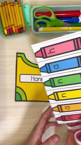 Back To School Name Craft Editable Crayon Box by Preschool Packets