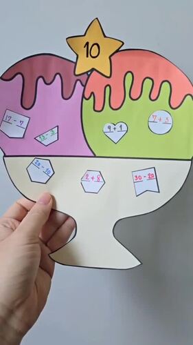 Ice Cream Math Craft:Addition & Subtraction Template:Back to School ...