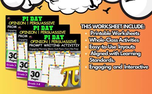 Pi Day Writing Prompt | Morning Work | March ELA Activities 4th,5th,6th ...