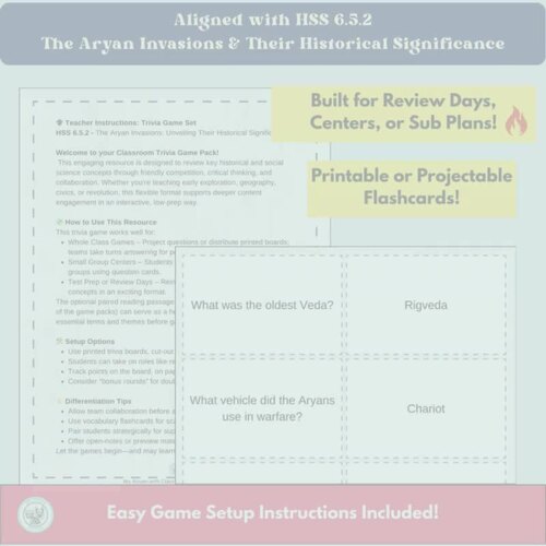 HSS 6.5.2 Trivia Game: Aryan Invasions & Their Historical Significance