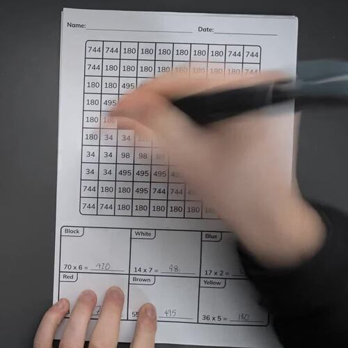 Multiplying Decimals by Whole Numbers | Emoji Themed Mystery Pictures #1