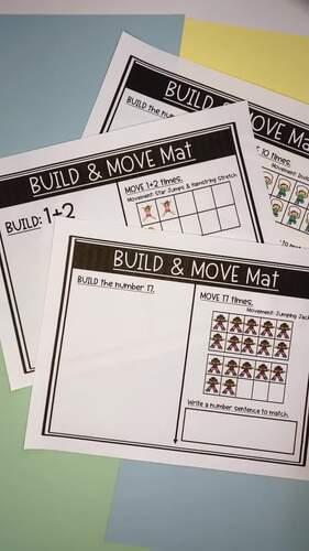 1-20 Number Recognition Math Mats | Movement Based Learning Activity