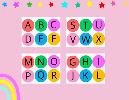 Printable Colorful Alphabets Flash cards,Numbers Flashcards, Editable ...