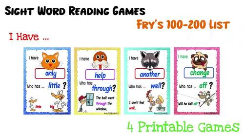 Fry's Sight Words Games I Have, Who Has 100 -200 words by Aussie Waves