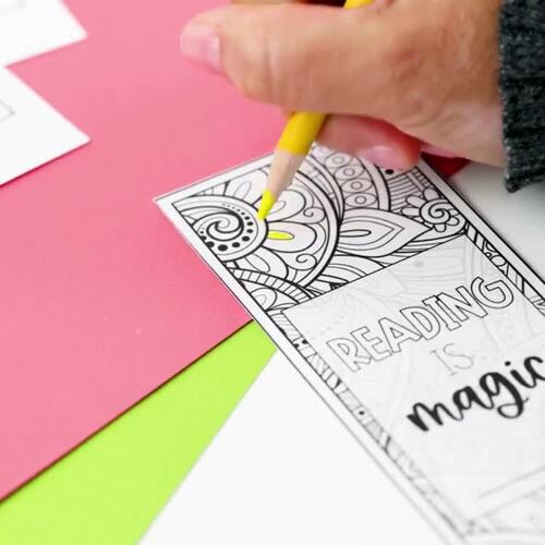 Colouring In Bookmarks - Book Week 2024 - Reading is Magic | TPT