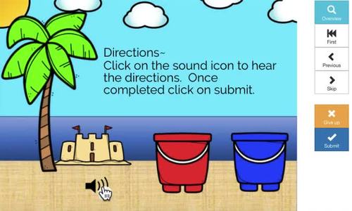 Day at the Beach~Following Oral Directions (Boom Cards) | TPT