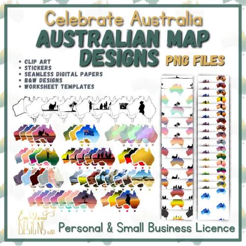 Celebrate Australia: Australian Map Designs for projects and events ...