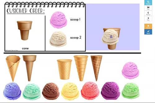 Build an Ice Cream Cone Boom Cards by Teach Love Autism | TPT