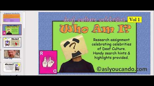 Deaf Culture: Who Am I? Celebrity Research Projects - Volume 1 by ...