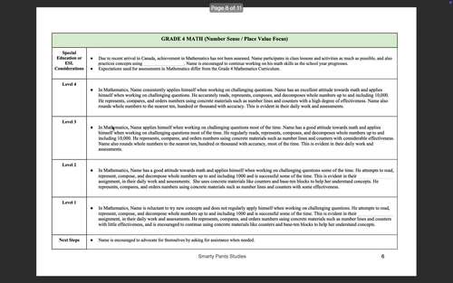 Grade 3 & 4 Ontario Math & Language | Report Card Comments | TPT