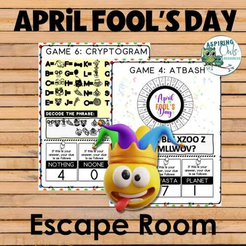 April Fool's Day Jokes Escape Room Crack the Code ELA and Math Game ...