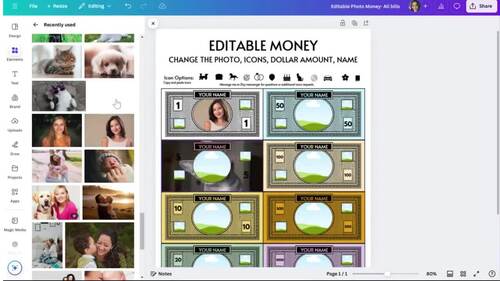 Editable Classroom Money (on Canva)- Printable Reward System for Teachers