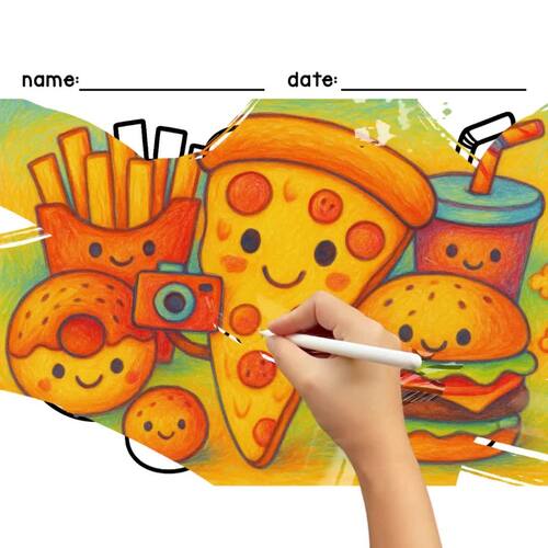 Friday Coloring Pages - Fast Food Friends Theme | Fun & Easy Worksheets