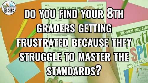 8th Grade Math Spiral Review | 36 Weeks of Daily Practice Activities or ...