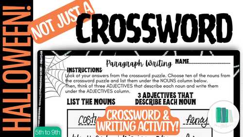 Middle School English ELA Fun Halloween Activity | Crossword Puzzle ...