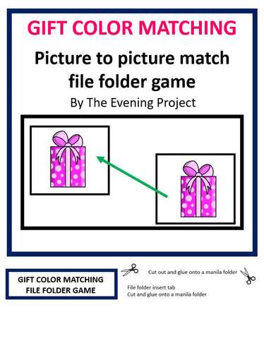 CHRISTMAS GIFT COLOR MATCHING FILE FOLDER GAME FOR K & SPEC. EDUC.