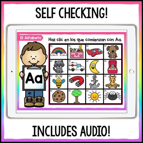 Sonidos del Alfabeto - Boom Cards by The Bilingual Rainbow | TPT