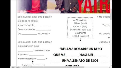 Sebastian Yatra - 'Robarte Un Beso' Cloze Song Sheet! *with VIDEO W ...