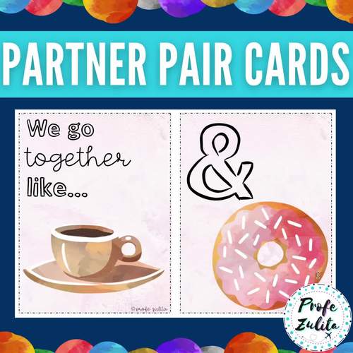 Partner Pair Cards for Matching Students - Back to School by Profe Zulita