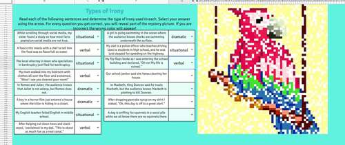 Irony Verbal Situational Dramatic Digital Mystery Pixel Picture | TPT