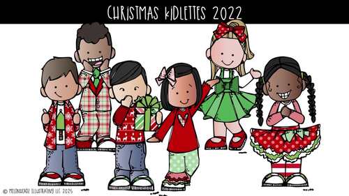 Christmas Kidlettes clip art 2022, Kid clip art MINI by Melonheadz Clipart