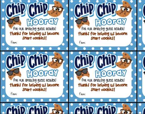 Chips Ahoy Cookies Guest Reader Appreciation Gift Tag- Chip Chip Hooray ...