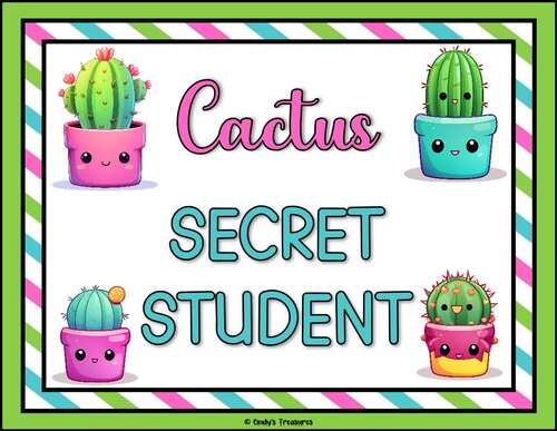 Secret Student-Cactus Theme *Editable* by Cindy's Treasures | TPT
