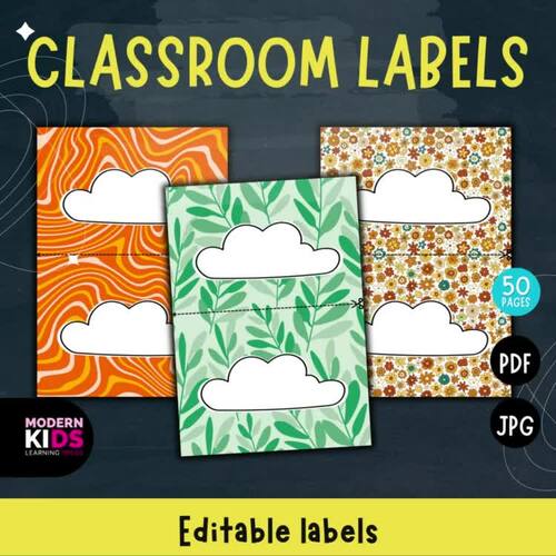 Editable Classroom Labels by ModernKids LearningPress | TPT
