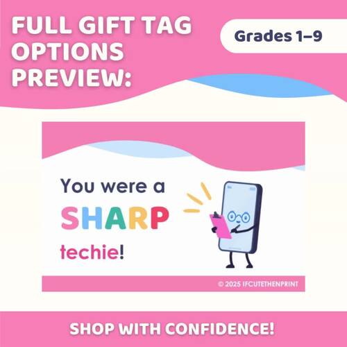 EDITABLE End of the Year Gift Tags Student Treat Tags Technology STEM ...
