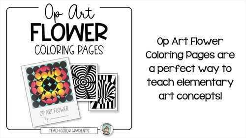 Spring Coloring Pages • Op Art Flowers • Fun Art Sub Lesson | TPT