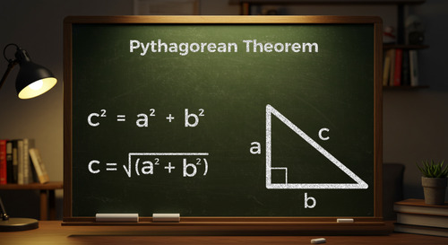 Chalkboard animation showing the Pythagorean theorem being drawn step ...