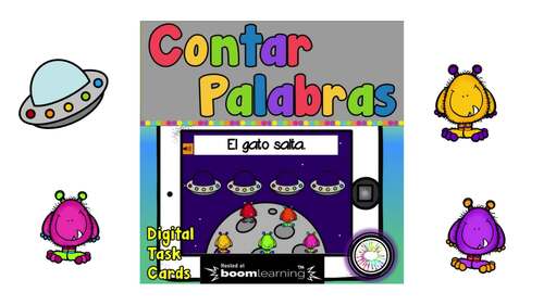 Contar palabras Digital Task Cards | Boom Cards™-Conciencia fonologica