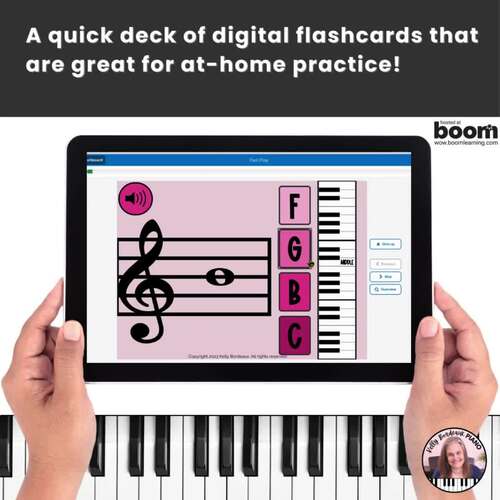 G Position Note Names BOOM™ Cards Digital Flashcards with Piano Keys Guide