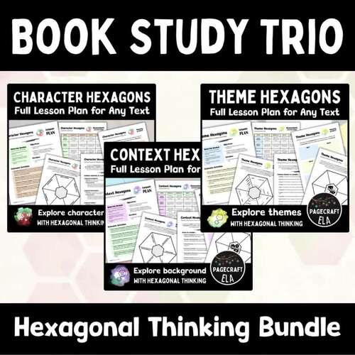Book Study BUNDLE of Hexagonal Thinking Activities | Character, Context ...