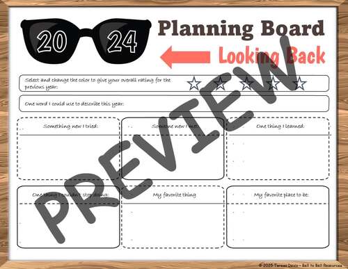 Digital or Printable 2025 Goal Setting Stress Free Vision Board Activity