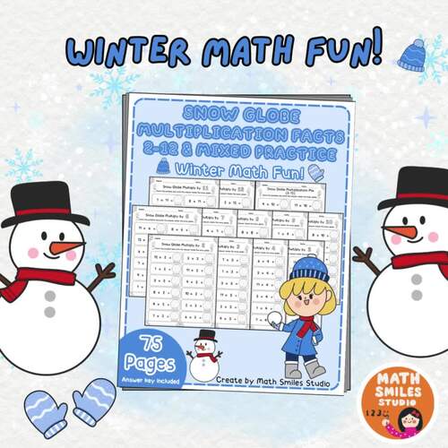 Snow Globe Multiplication Facts 2–12 + Mixed Practice Winter Math 3rd ...