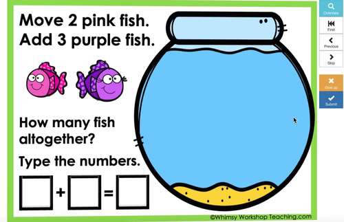 Boom Cards Math Add to 10 Word Problem Fish Digital Task Cards Distance ...
